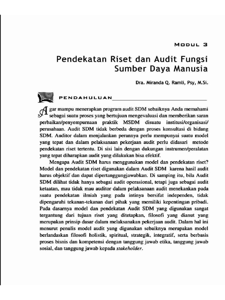 Modul 3 Audit SDM | PDF