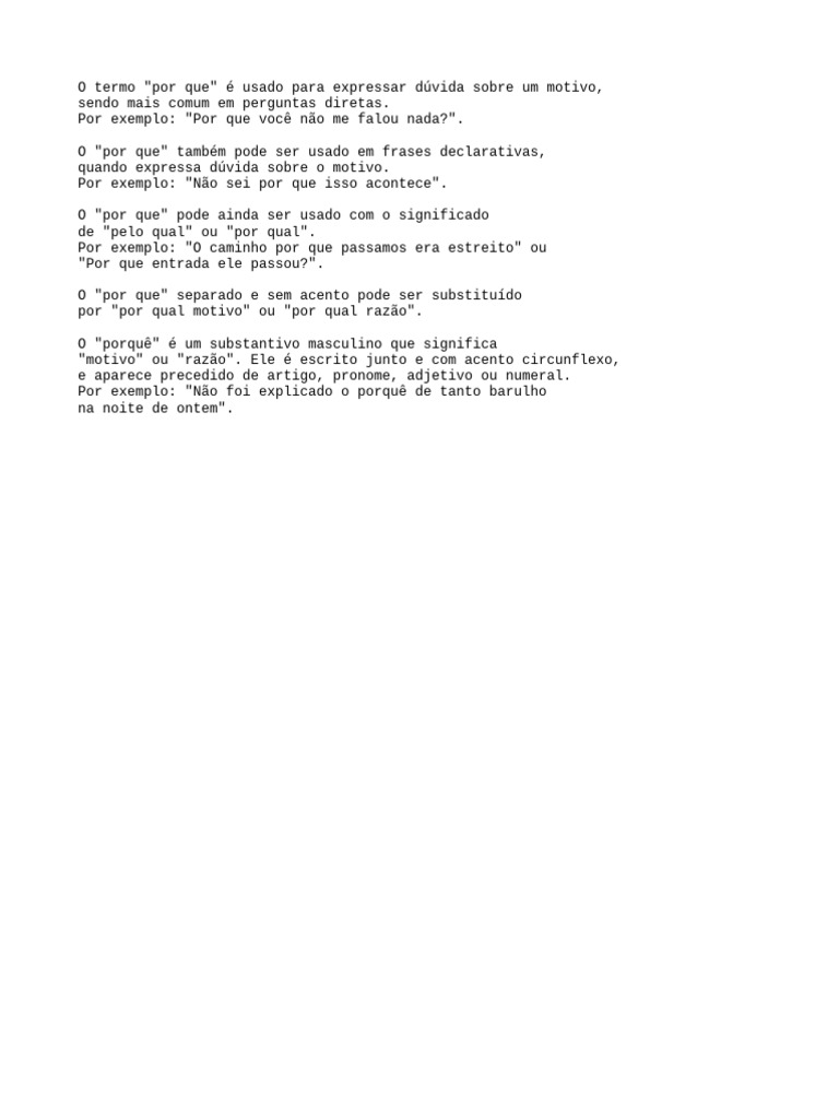 Por Que - Separado | PDF