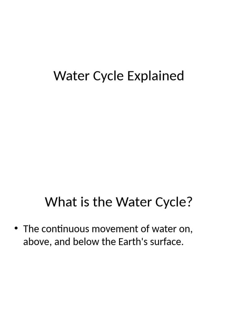 Water Cycle Class Notes | PDF