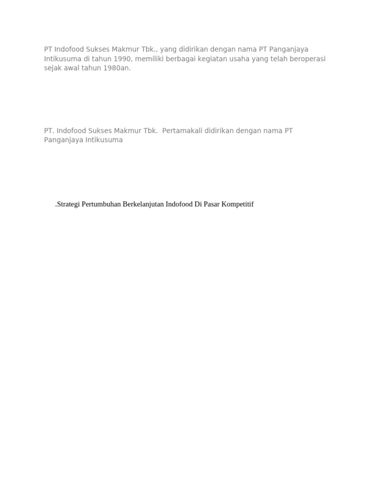 PT Indofood Sukses Makmur Tbk | PDF