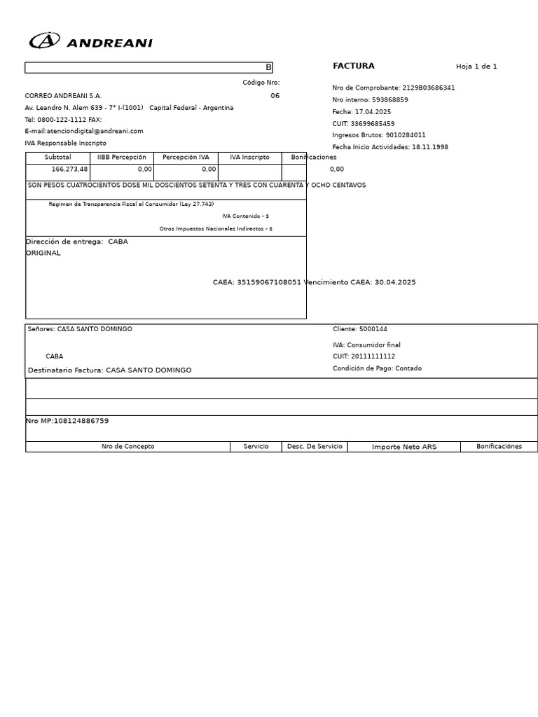 Andreani | PDF | Pagos | Economias