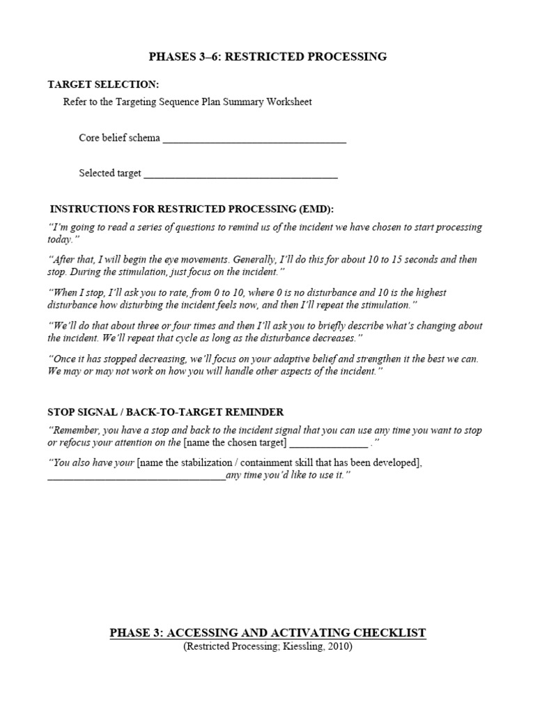 Restricted Processing Phases 3-6 | PDF | Psychology | Behavioural Sciences