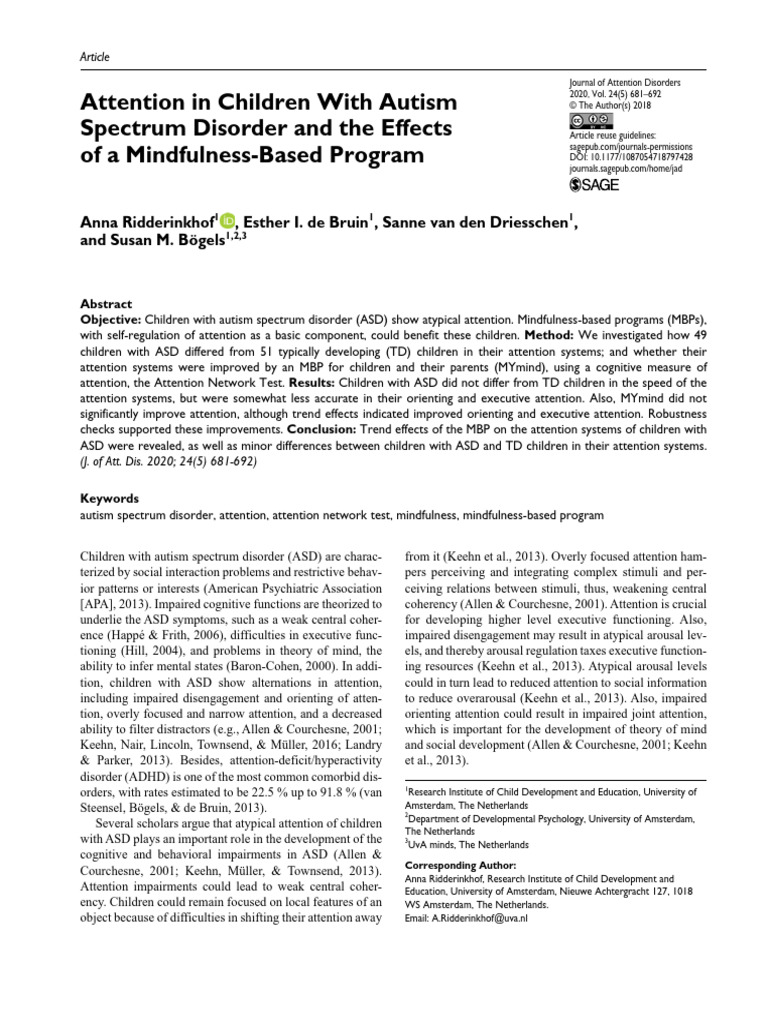 Attention in Children With Autism | PDF | Autism | Attention