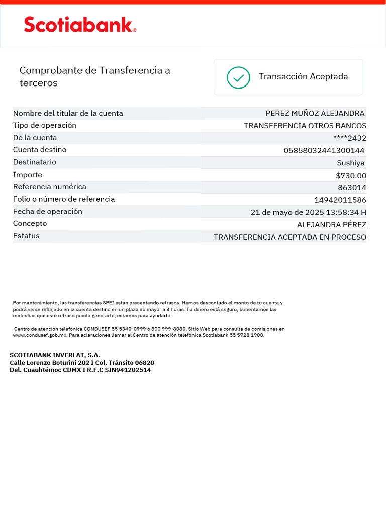 Receipt Scotiabank | PDF