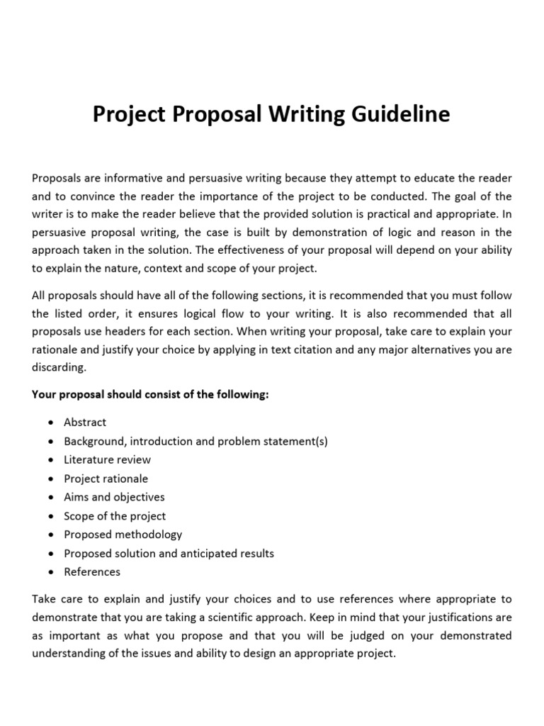 Project Proposal Writing Guide | PDF | Methodology | Abstract (Summary)
