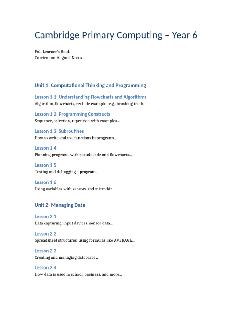 Cambridge Year6 Computing Book FULL | PDF
