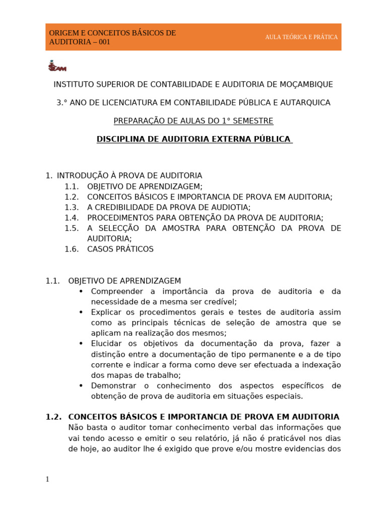 Prova de Auditoria 3 | PDF | Amostragem (Estatística) | Estatísticas
