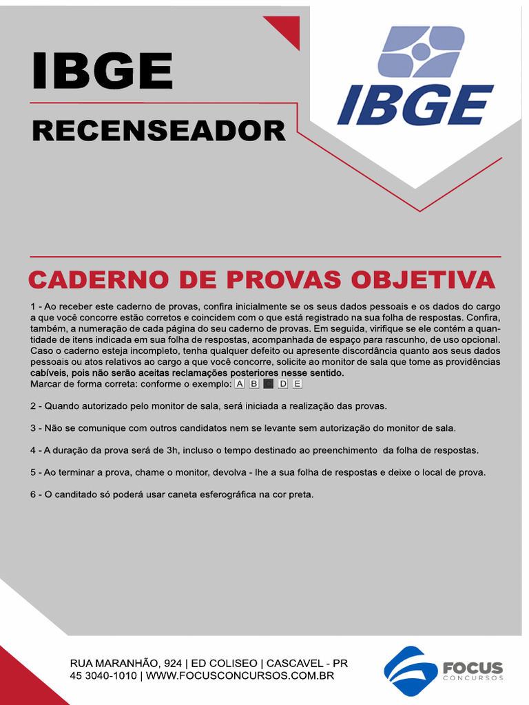 1712 - Recenseador Ibge Simulado 2 | PDF | Censo