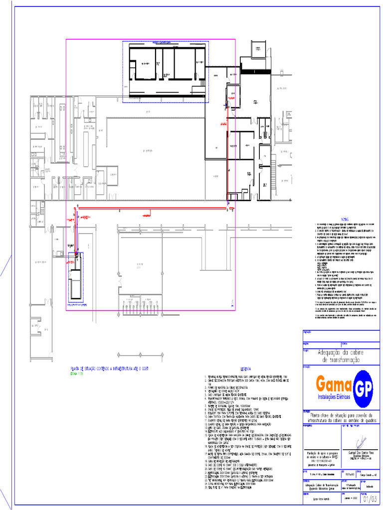 Prancha 01 (A1) - Planta Chave de Infraestrutura, Notas e Legenda | PDF
