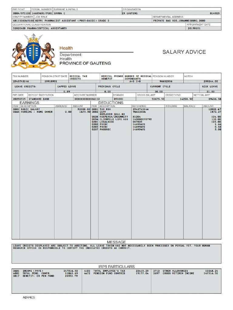 Payslip Gov 20250515 Champak Barua | PDF
