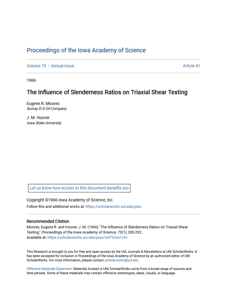 Slenderness Ratios in Triaxial Testing | PDF | Stress (Mechanics ...