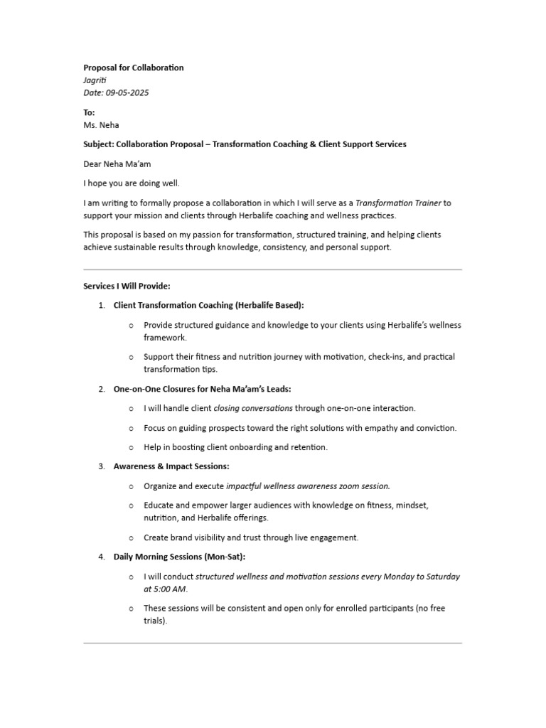 Collaboration Proposal | PDF