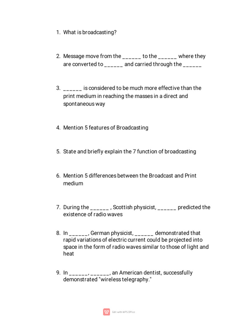 Overview of Broadcasting History and Functions | PDF