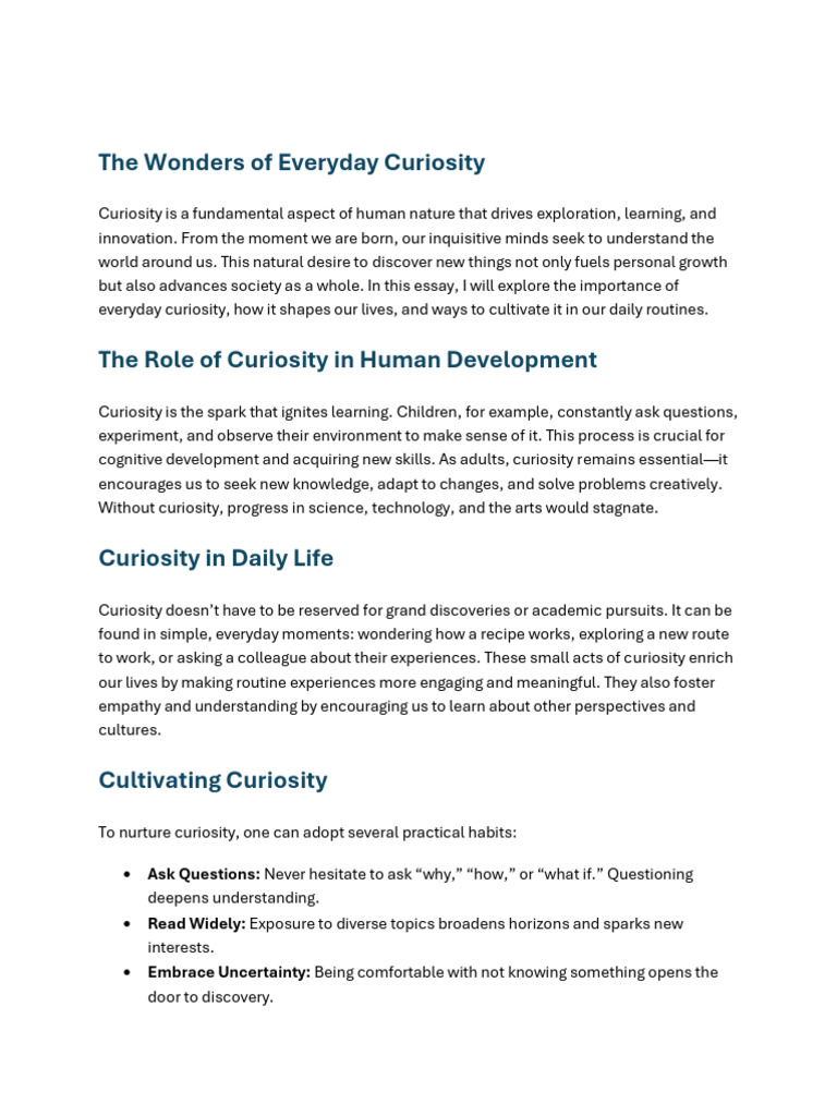 The Wonders of Everyday Curiosity | PDF