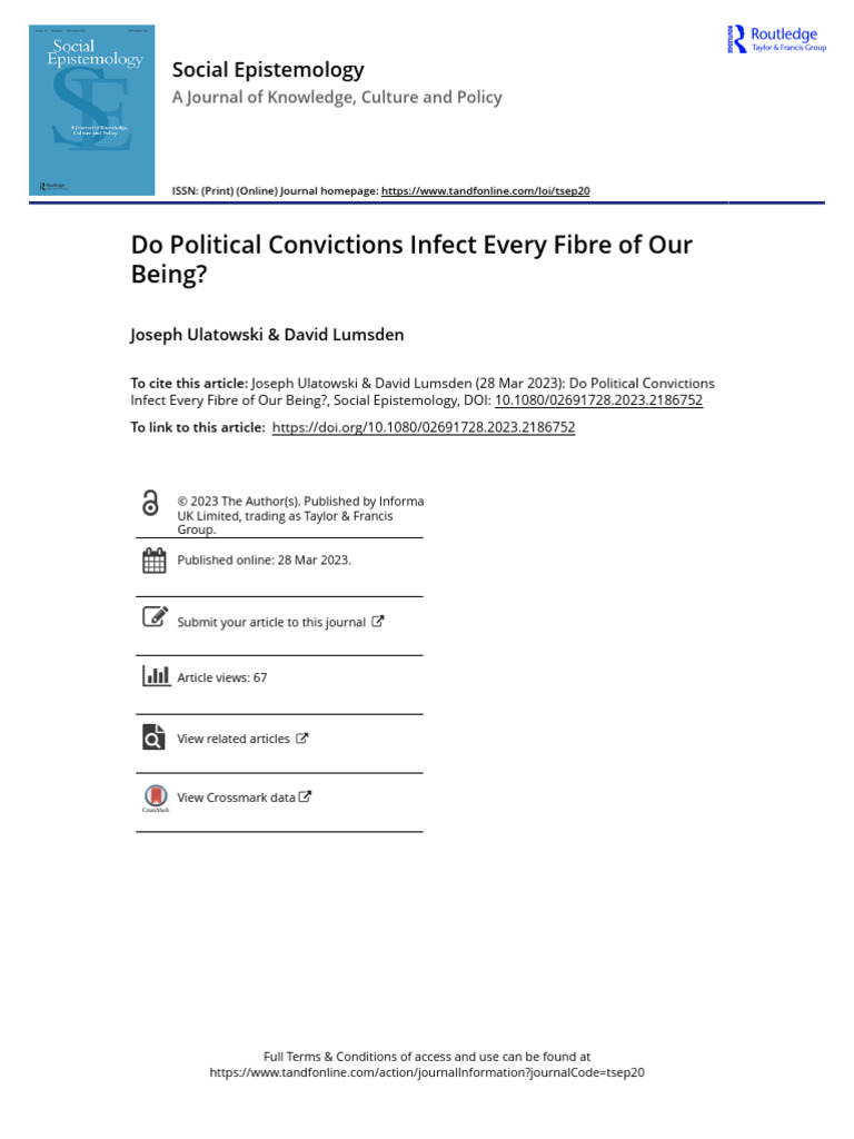 Do Political Convictions Infect Every Fi | PDF | Rationality | Narrative
