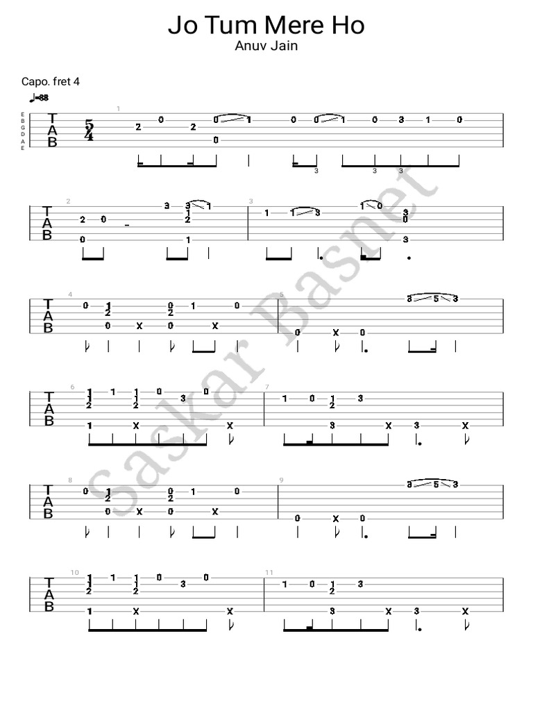 Jo Tum Mere Ho Guitar Chords | PDF