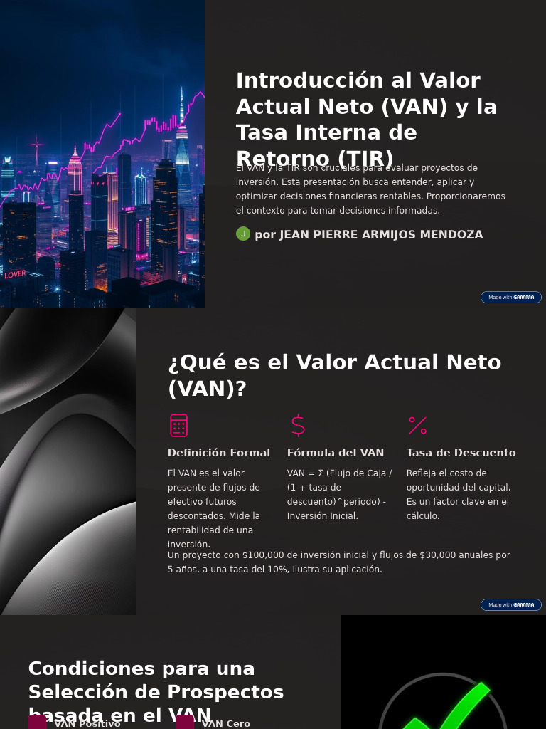Introduccion Al Valor Actual Neto VAN y La Tasa Interna de RetornoTIR | PDF | Tasa interna de ...