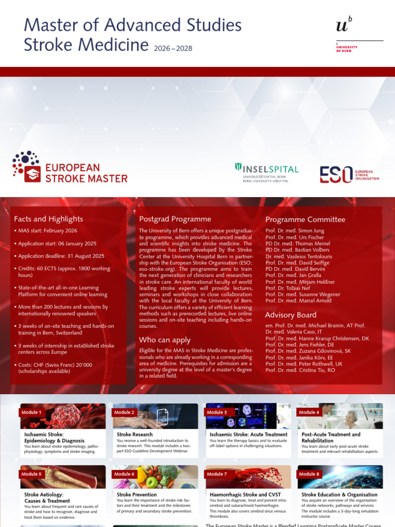 European Stroke Master Program 2026 | PDF | Stroke | Human Diseases And ...