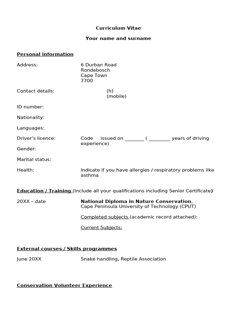 CV & Cover Letter Template | PDF