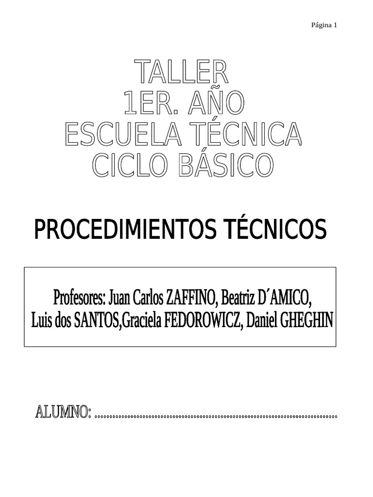Procedimientos 1º Año | PDF | Rieles | Perforar