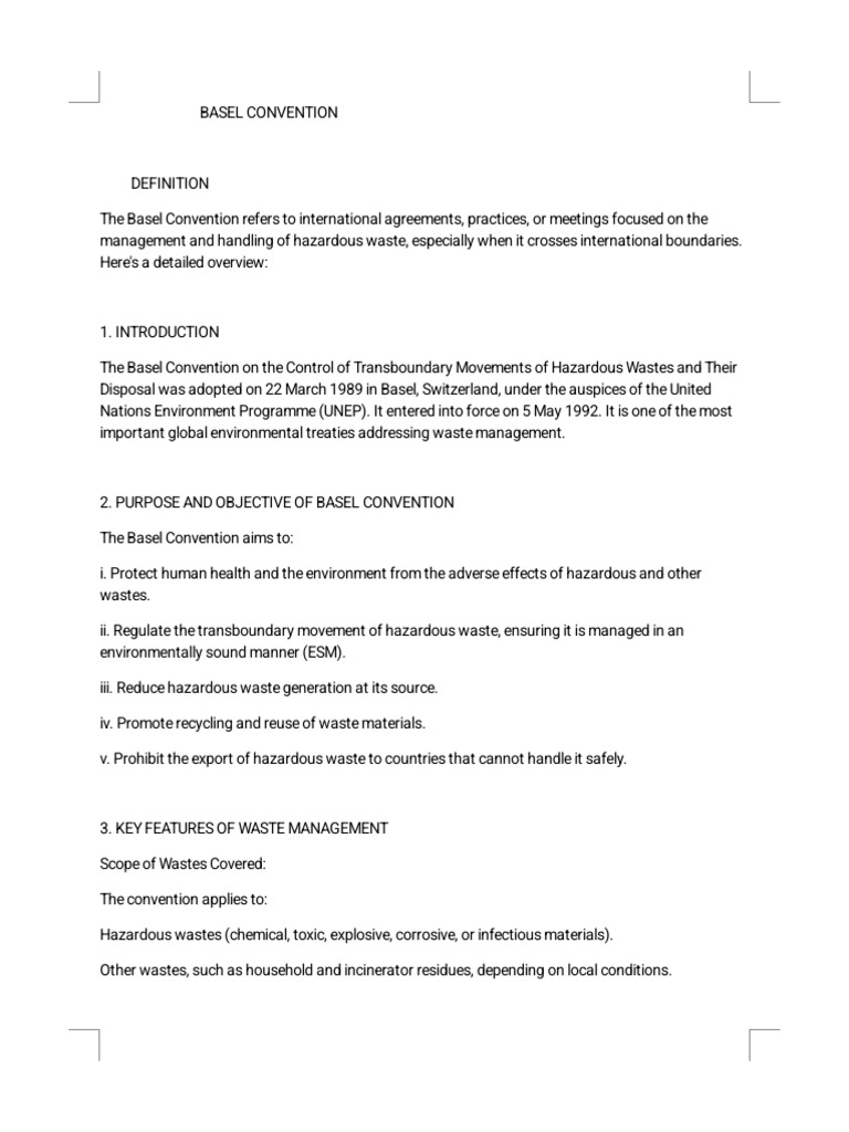 Basel Convention... Edited Version | PDF | Waste | Natural Environment
