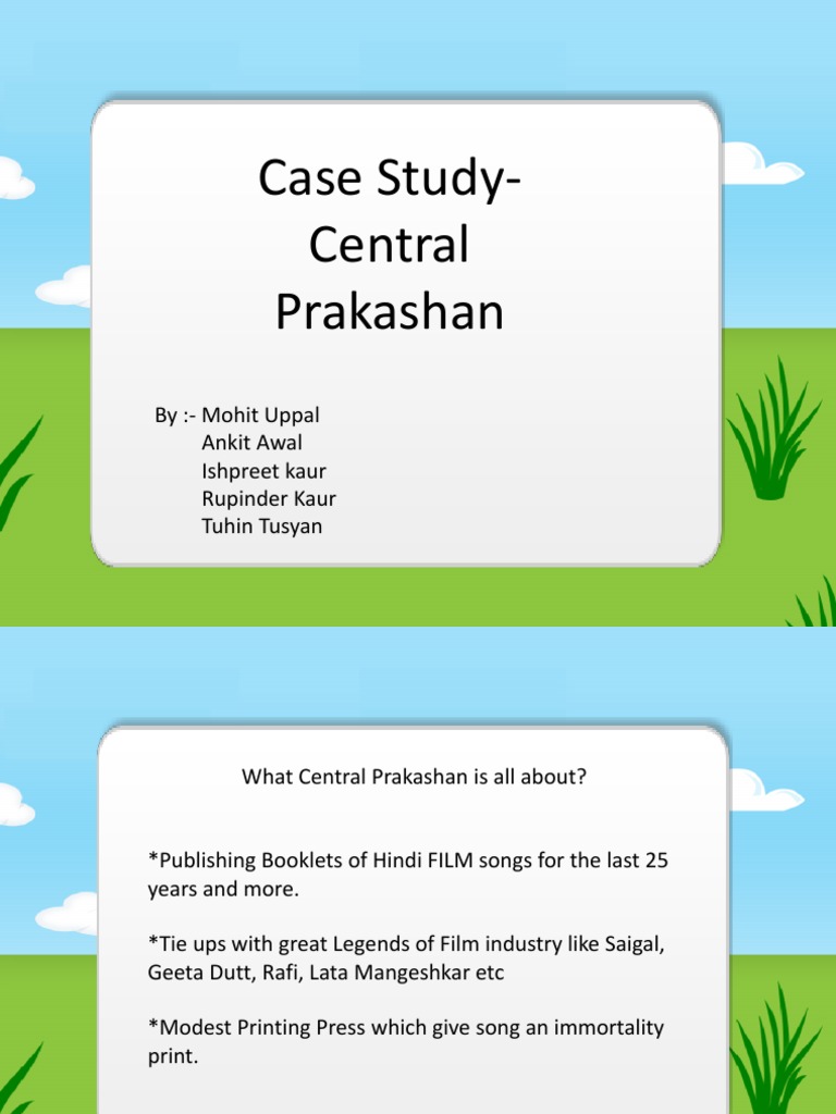 Case Study-Central Prakashan: By: - Mohit Uppal Ankit Awal Ishpreet ...