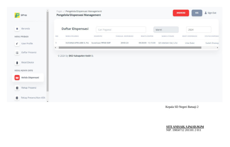 Rekap Presensi Pegawai | PDF
