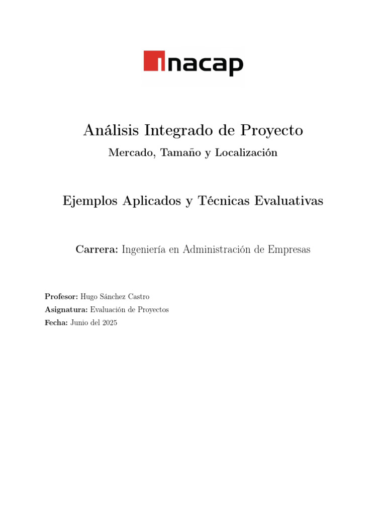 Ejemplos Resueltos Proyección Del Mercado, Tamaño y Localización de Un ...