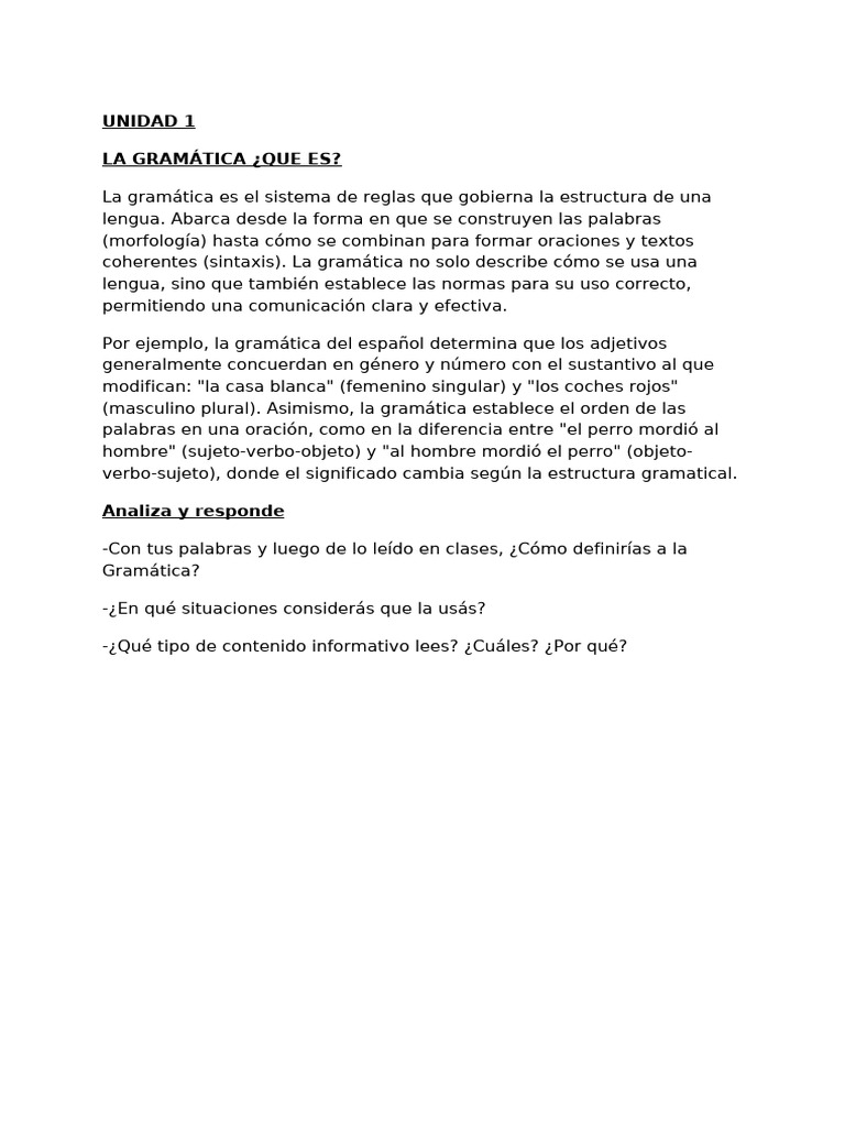 La Gramática 1 | PDF