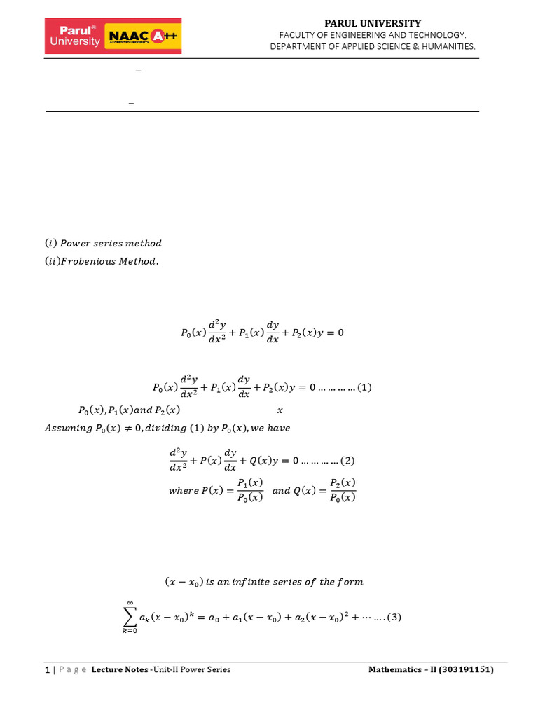 Power Series | PDF | Power Series | Equations