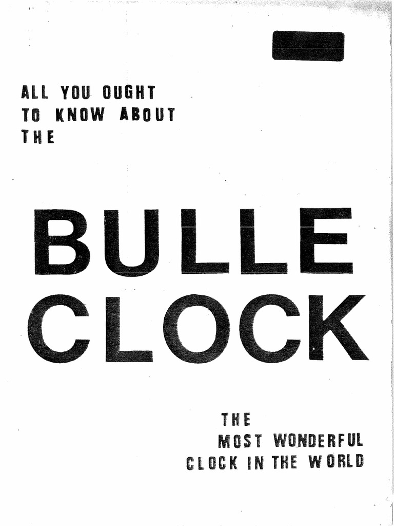 Bulle All You Ought To Know About The Bulle Clock Booklet Undated | PDF