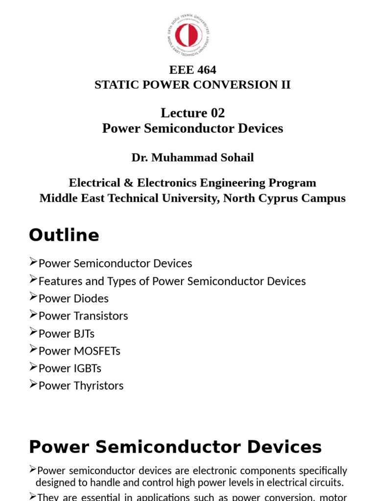 Power Semiconductor Devices Overview | PDF | Diode | P–N Junction