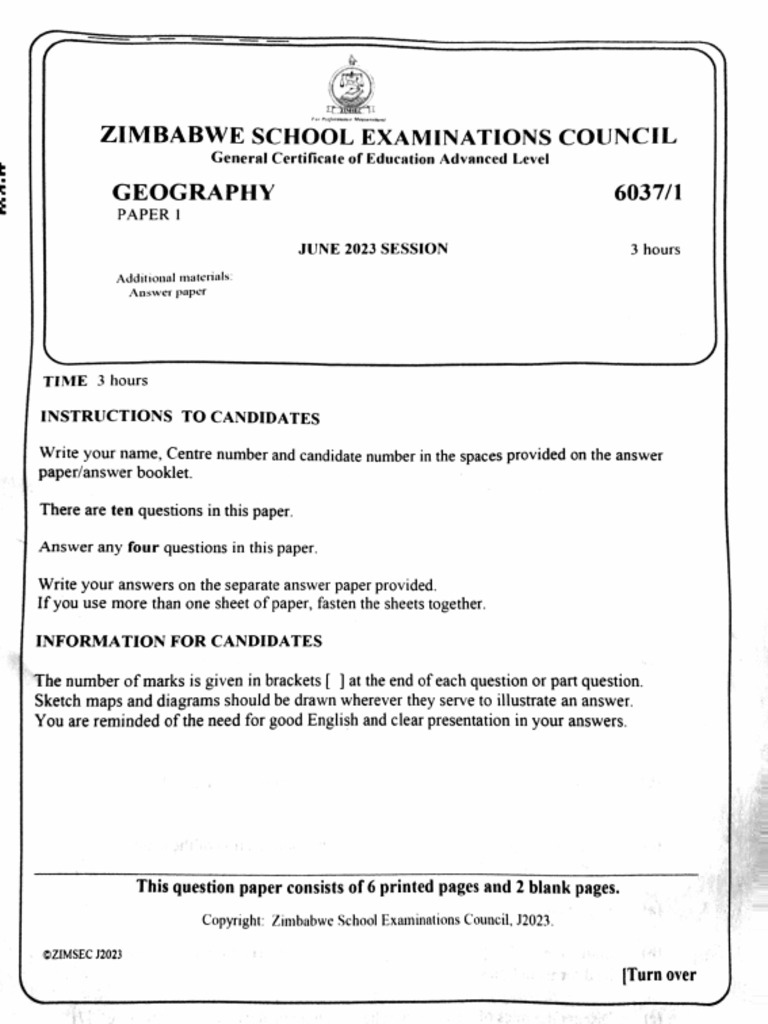 A-Levels Geography 2023 | PDF