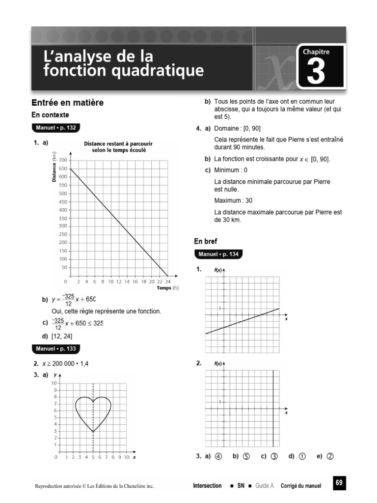 Analyse des fonctions quadratiques | PDF | Fonction (Mathématiques ...