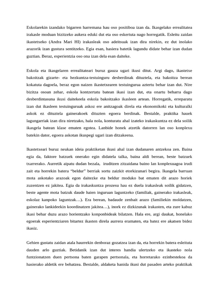 Practicum II Ondorioak | PDF