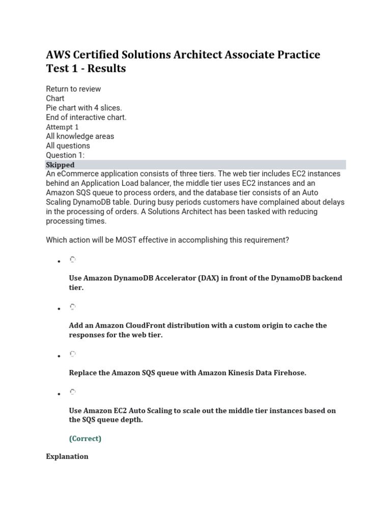 Neal AWS Certified Solutions Architect Associate Practice Test 1 | PDF ...