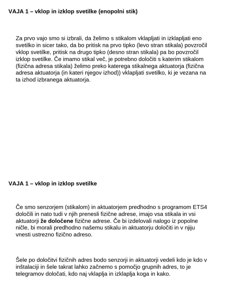 4.1 Predstavitev Vaja 1 GIRA | PDF