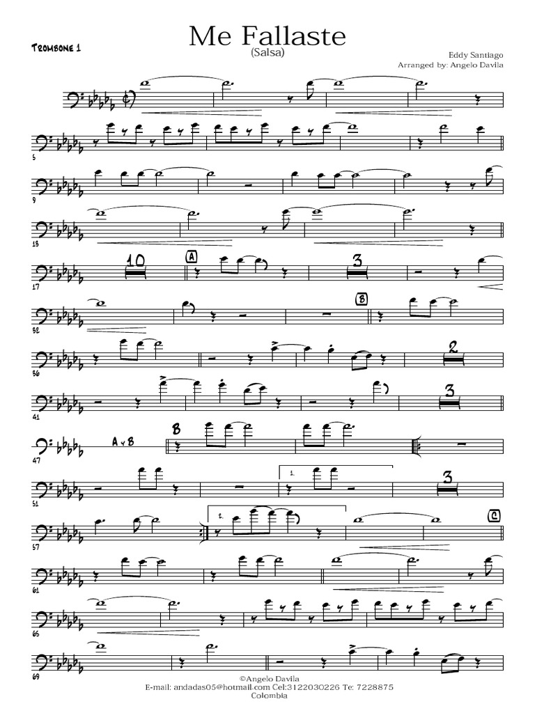 Me Fallaste - Trombone 1 | PDF