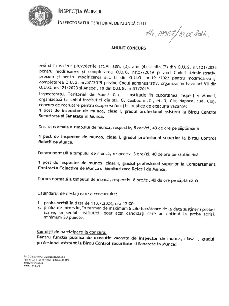Anunt Concurs 11.07.2024 | PDF