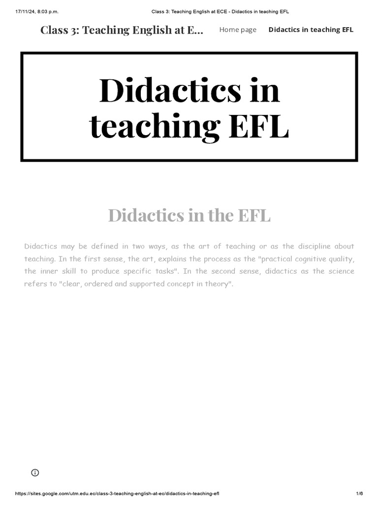 Class 3 - Teaching English at ECE - Didactics in Teaching EFLpage 2 ...