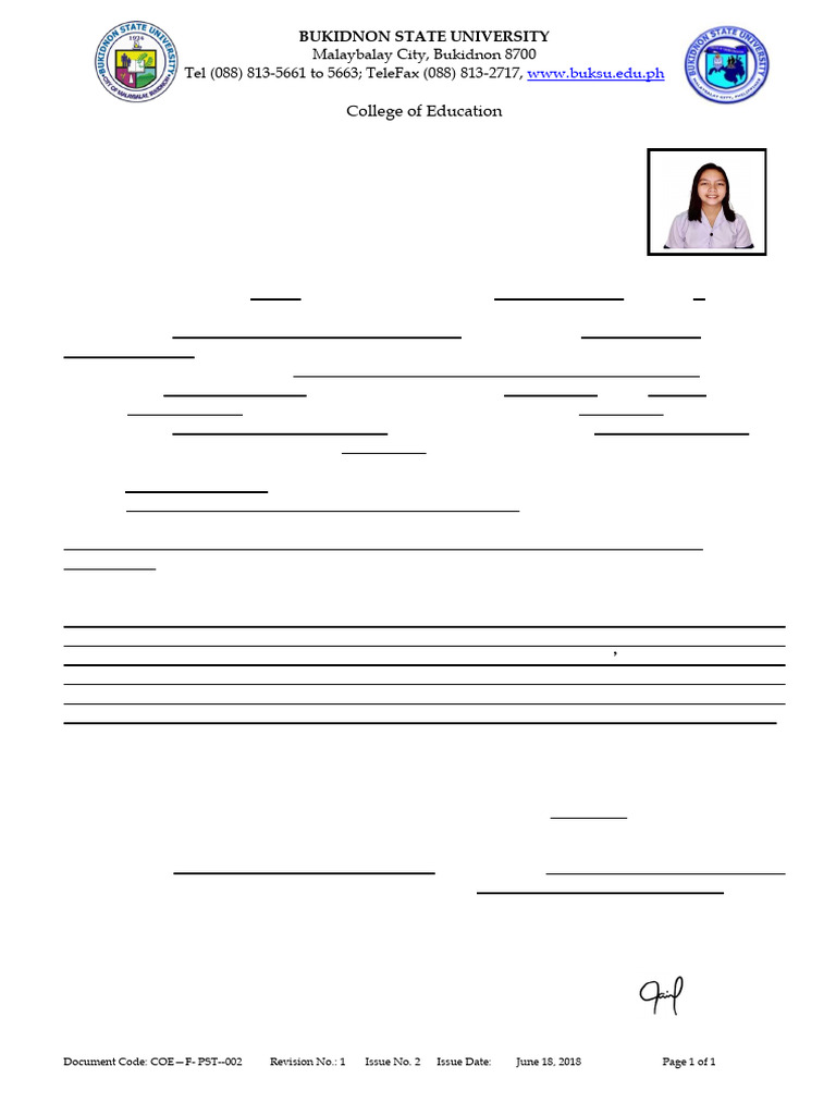 Revised PST Registration Form | PDF