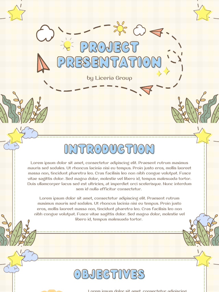 Cream Colorful Pastel Cute Illustration Project Presentation | PDF