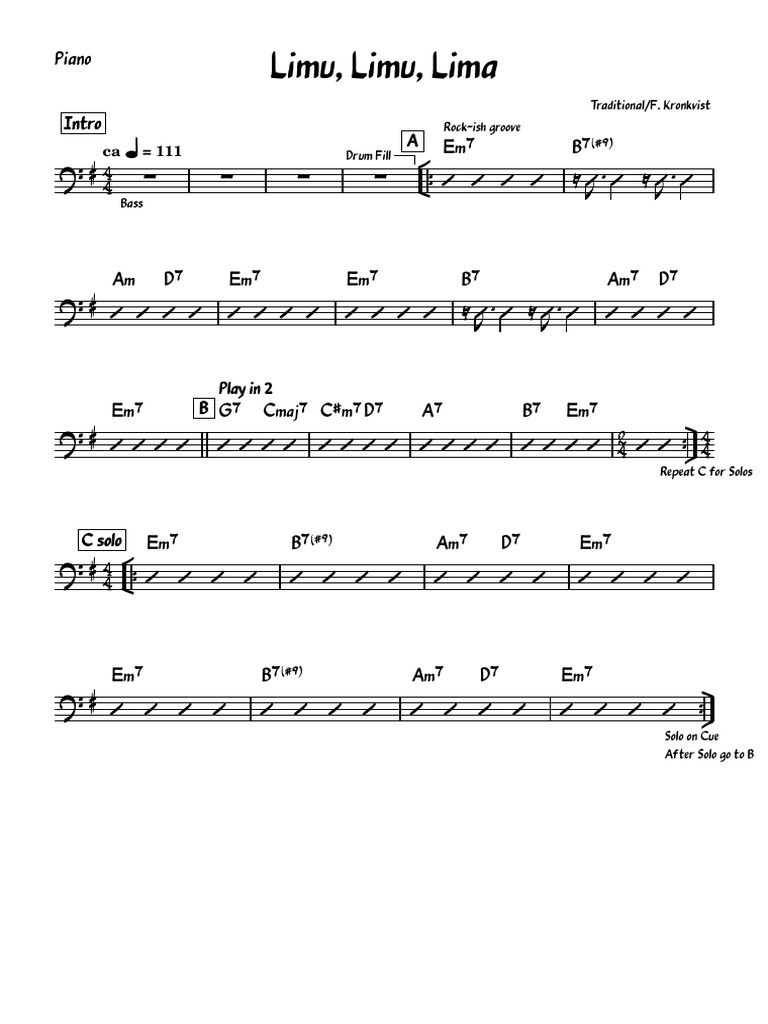 Limu, Limu, Lima-Piano | PDF