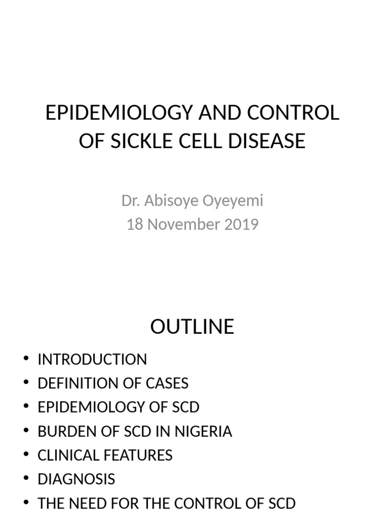 EPIDEMIOLOGY AND CONTROL OF SICKLE CELL DISEASE | PDF | Diseases And ...