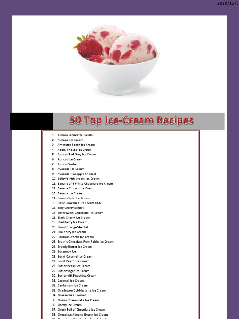 50 Top Secret Ice-Cream Recipes Part 1 | PDF | Home & Garden