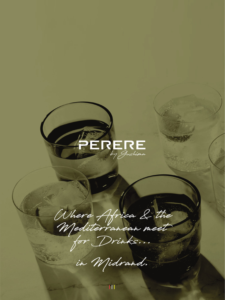 Perere Midrand Drinks Menu Sep 2023 | PDF | Drink
