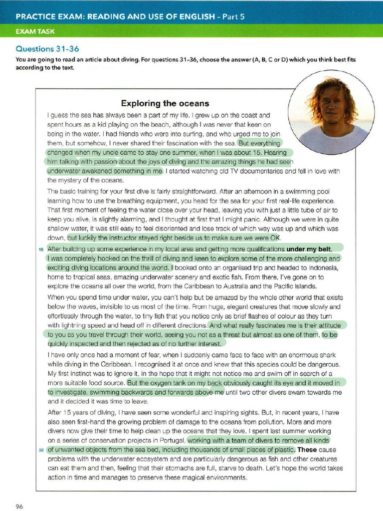Reading & Use of English Part 5, 6 & 7 | PDF