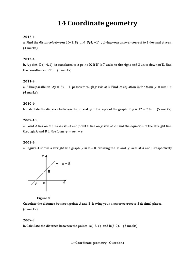 MSCE MATH 14coordinate Geometry | PDF