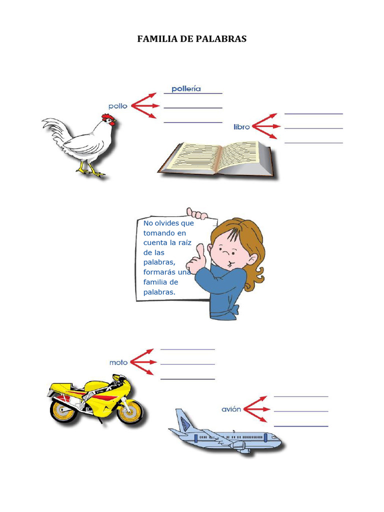 Actividades sobre Familias de Palabras | PDF
