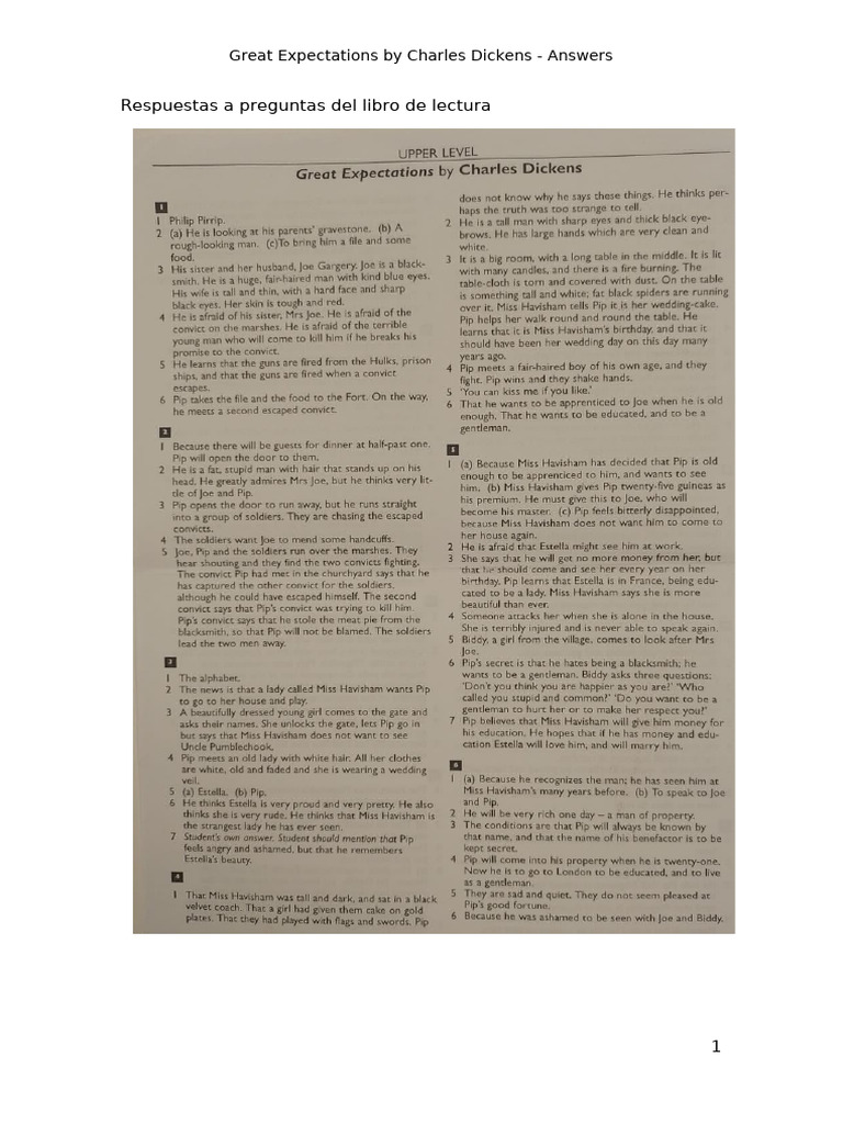 Respuestas a Preguntas de "Great Expectations" | PDF